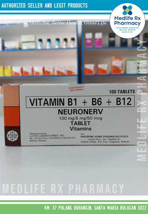 Neuronerv B Complex Vitamin B1 B6 B12 Tablets Sold Per Piece Lazada Ph