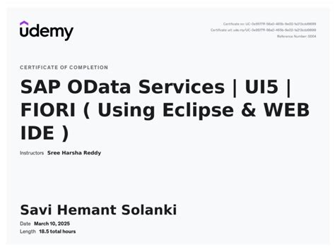 sap odata ui5 fiori eclipse webide udemy learning… savi solanki