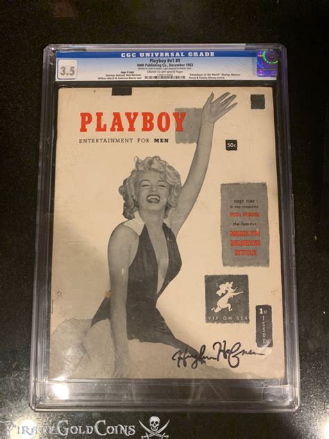 Playboy Magazine Issue 1 Marilyn Monroe Signed By Hugh Hefner Pirate