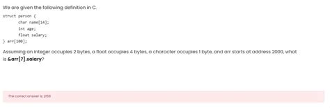 Solved We Are Given The Following Definition In Cstruct