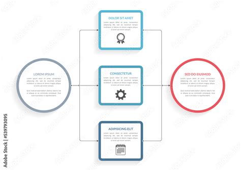 Flowchart Infographic Template With Nodes And Arrows Process Diagram Organization Structure