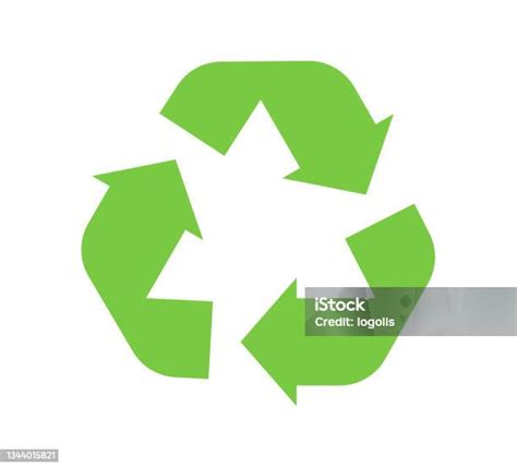 기호 녹색 삼각형 화살표를 재활용합니다 벡터 일러스트 스타일은 평평한 기호 녹색 색상 둥근 각도 흰색 배경입니다 개념에 대한 스톡 벡터 아트 및 기타 이미지 Istock