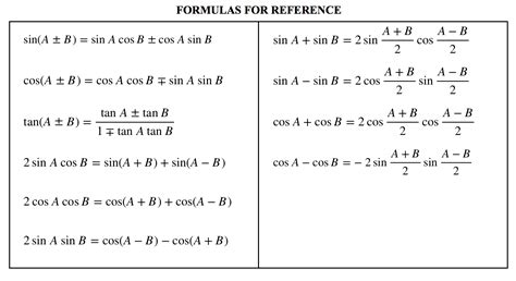 Fergus Sir Mathematics 免費資源 之 M2 三角學公式