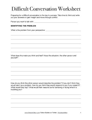 2015 2026 Form Bobbie Dillon Difficult Conversation Worksheet Blank