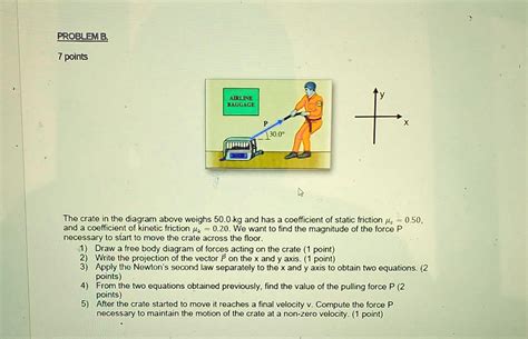Solved Texts Problem B 7 Points Airline Baggage P 130 0° F X The Crate In The Diagram Above