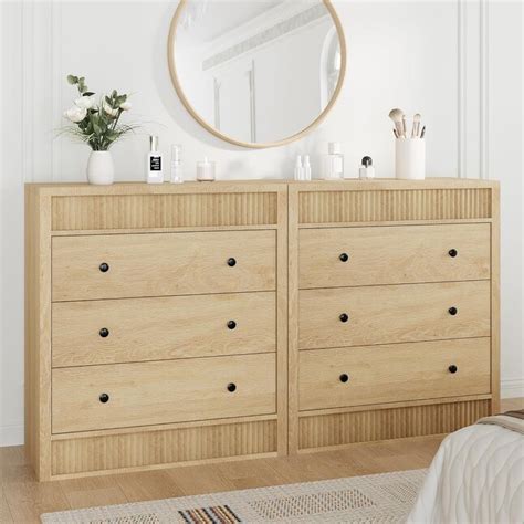 Garvee 3 Drawer Dresser For Bedroom 31 5in Wide Fluted Chest Of Drawers