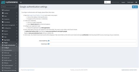 Google Authentication By NopStation NopCommerce