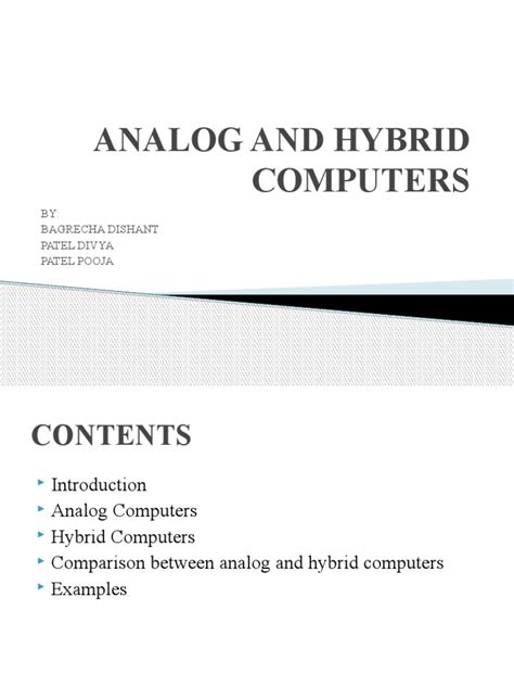 Analog And Hybrid Computers Download Free Pdf Accuracy And Precision Data