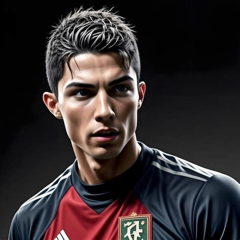 Cristiano Ronaldo Soccer Portrait Premium Ai Generated Image