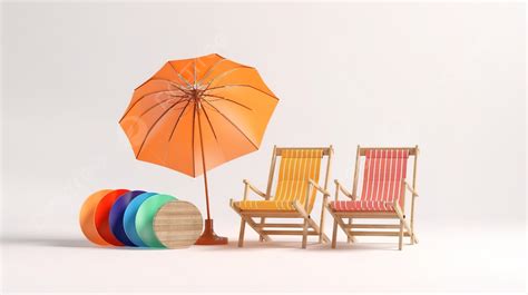 해변 필수품 나무 보드 우산 의자 및 구명 부표의 흰색 배경 3d 렌더링 갑판 의자 해변 의자 여가 배경 일러스트 및 사진 무료 다운로드 Pngtree