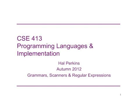 Pdf Cse 413 Programming Languages And Implementation€¦ · Cse 413