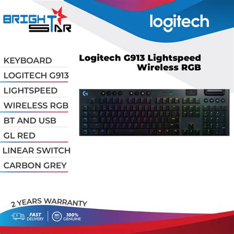 Logitech G913 Lightspeed Wireless Rgb Gaming Keyboard 920 008965 Lazada