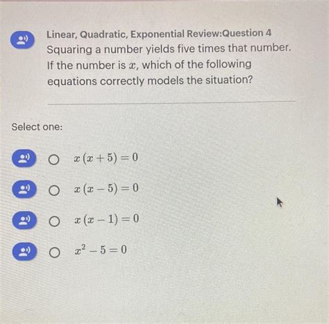 Answered De Linear Quadratic Exponential Review Question 4 Squaring A Kunduz