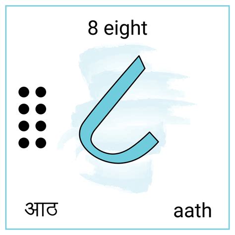 Eight Number Hindi And English Language Learning Vector Art At Vecteezy
