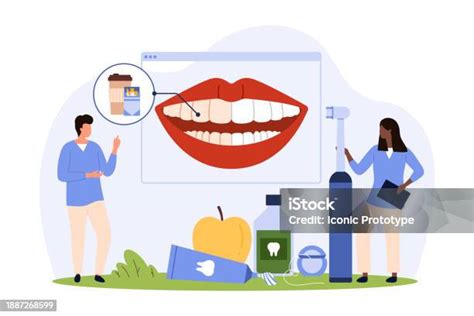 개인 치과 위생 치아 미백 제품 작은 사람들 보여주는 인포 그래픽 포스터 가글에 대한 스톡 벡터 아트 및 기타 이미지 가글 가정 생활 개념 Istock