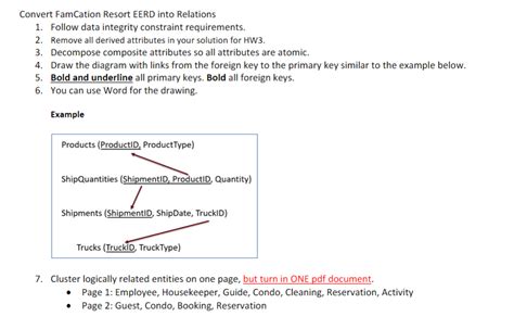 Solved Convert Famcation Resort Eerd Into Relations 1