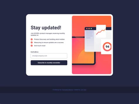 Frontend Mentor Newsletter With Html Css And Javascript Coding Challenge Solution