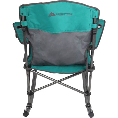 Buy Ozark Trail Quad Fold Rocking Camp Chair With Cup Holders Green L