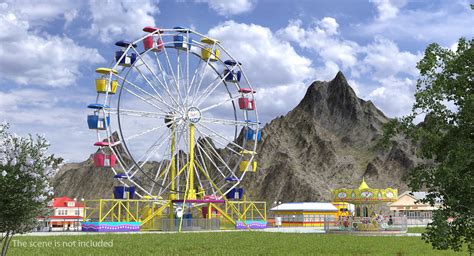Small Town Carnival Ferris Wheel 3d Turbosquid 1394371