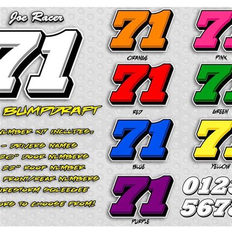 Vinyl Car Decal Numbers Etsy
