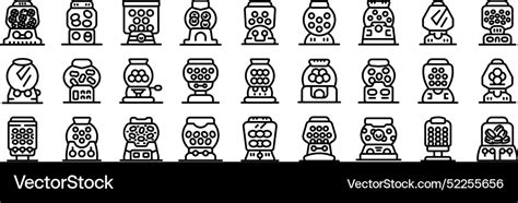 Gumball Machine Icons Set Collection Of Gumball Vector Image