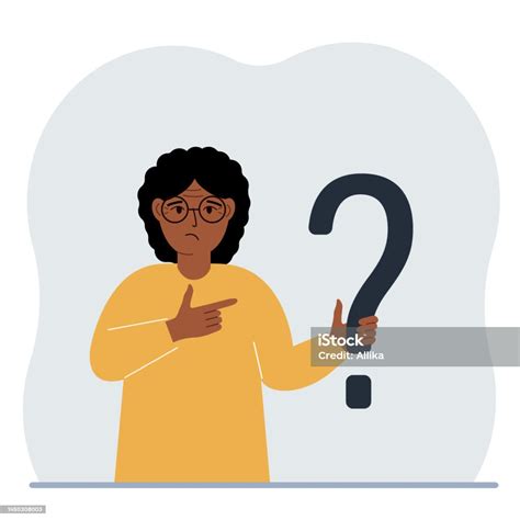 한 여성이 물음표 기호를 들고 있다 질문하고 답을 찾으십시오 Faq 또는 자주 묻는 질문 개념 온라인 지원 센터 디자인에 대한