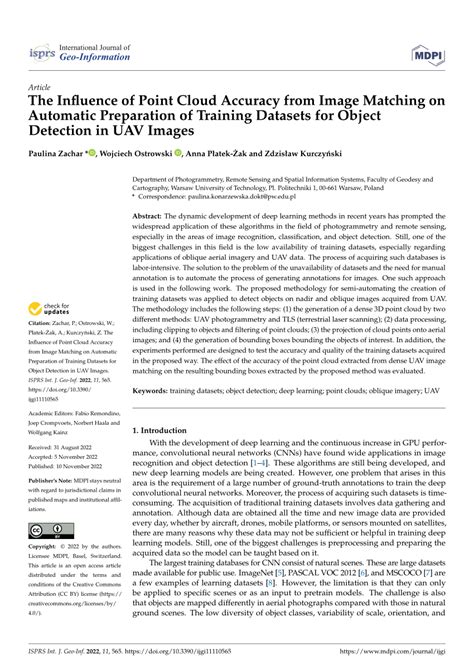 Pdf The Influence Of Point Cloud Accuracy From Image Matching On Automatic Preparation Of