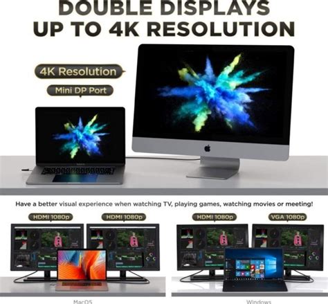 USB Type C In Dock C Hub For Macbook Pro Macbook Docking Station USB C Aluminum C Hub