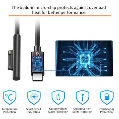 Surface Pd Cable For Microsoft Surface Pro 6 5 4 3 Go Book Tablet