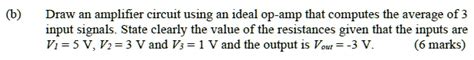 Solved 6 Draw An Amplifier Circuit Using An Ideal Op Amp That