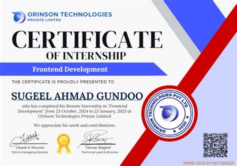 Reactjs Frontenddevelopment Webdevelopment Internshipsuccess Sugeel Gundoo