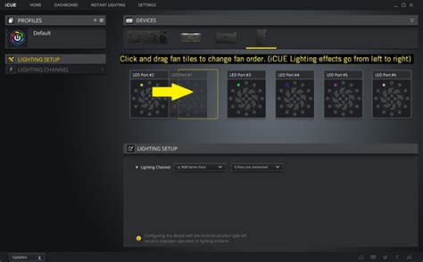 Set Fan Lighting And Rotation In ICUE Corsair