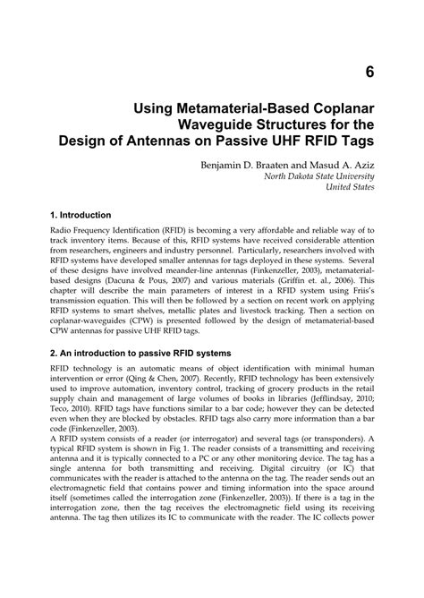 Using Metamaterial Based Coplanar Waveguide Structures For The Design Of Antennas On Passive Uhf