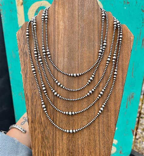 Graduated Sterling Silver Navajo Pearl Necklaces By Mason Lee Etsy