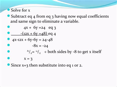 Simultaneous Equations Elimination 3 Ppt