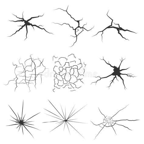 Set Of Cracks For Disaster Design Stock Vector Illustration Of