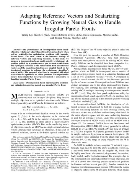 Pdf Adapting Reference Vectors And Scalarizing Functions By Growing Neural Gas To Handle