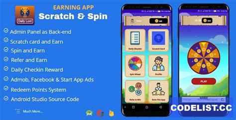 Scratch Spin To Win Android App With Earning System Admob Facebook Start App Ads V4 0