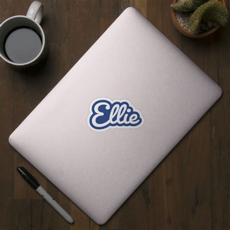 Ellie Typography White Cursive Script Ellie Sticker Teepublic