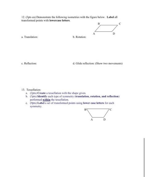 Solved 12 3pts Ea Demonstrate The Following Isometries