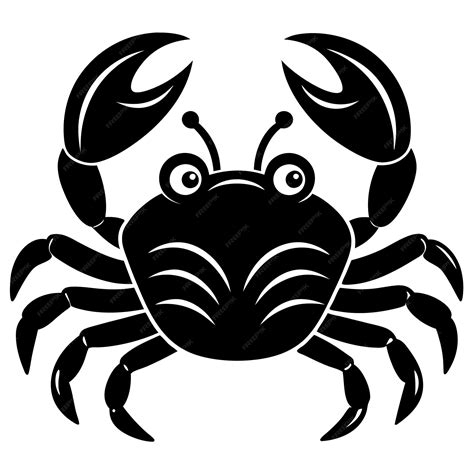 Crab Black Silhouette Vector Beach Clipart Crab In Shell Clipart