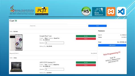 Web Project Task 30 1st Year Semester 01 Java Institute Youtube