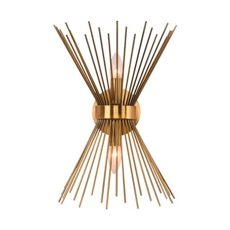 Mid Century Modern Starburst Brass Wall Sconce Lightfixturesusa Up