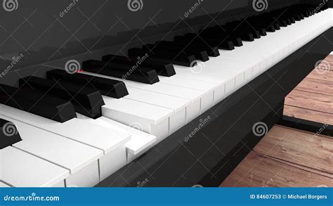 Piano Closeup With One Key Pressed Stock Illustration Illustration Of