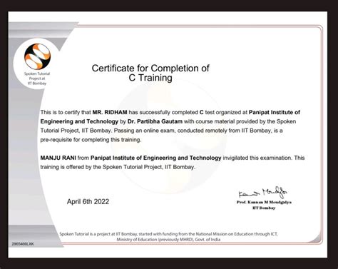 Ridham Juneja On Linkedin Recently Completed A Comprehensive C Training Program With Course