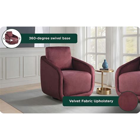 Lifestyle Solutions Lydia Swivel Accent Chair In Plum