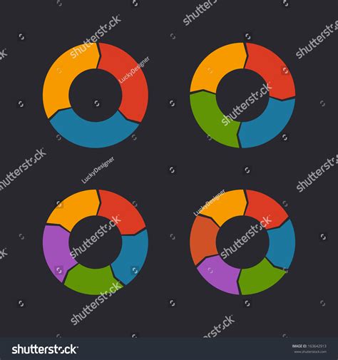 Circular Chart Template Set Vector Stock Vector Royalty Free 163642913 Shutterstock