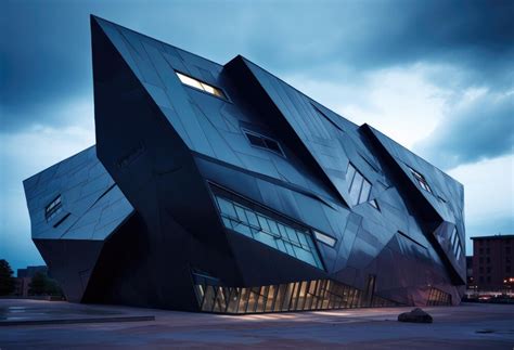 Premium Photo A Striking Triangular Building