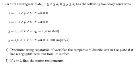 Solved A Thin Rectangular Plate