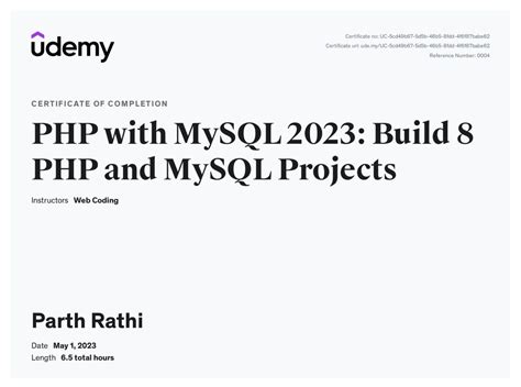 Parth Rathi On Linkedin Php Mysql Phpdevelopment Udemy Project